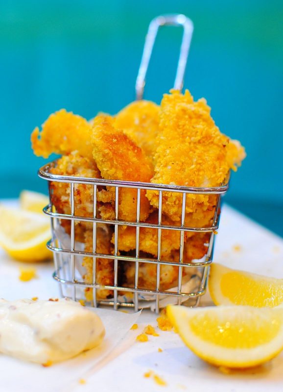 Cornflake Crumbed Fish Bites - thatsREALyummy